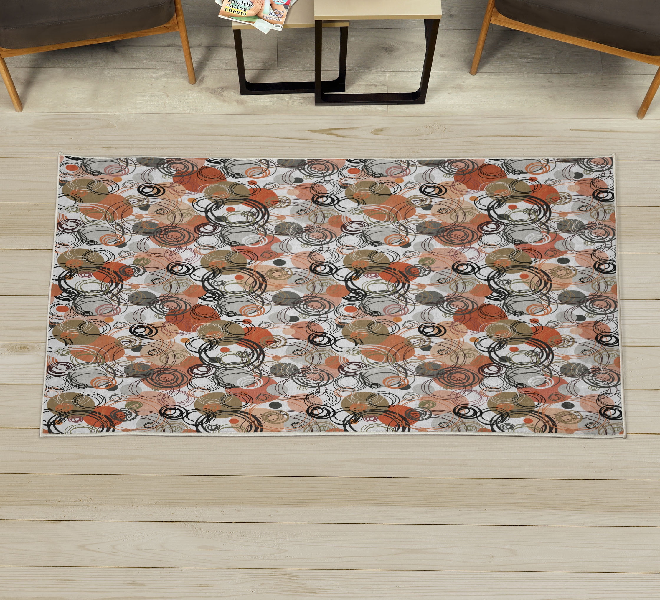 Abstract Decorative Rug, Hand Drawn Sketchy Geometrical Retro Modern ...