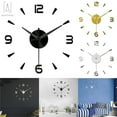 Gustave Wall Clock Modern Design 3D Wall Sticker Mirror Surface Clock Silent Home Decor Living ...