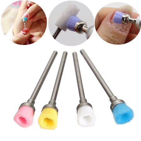 4pcs Nail Art Drill Brush Salon Electric Nail File Drill Bit Cleaning ...