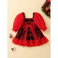 Bagilaanoe Toddler Baby Girl Christmas Dress Plaid Puff Long Sleeve A ...