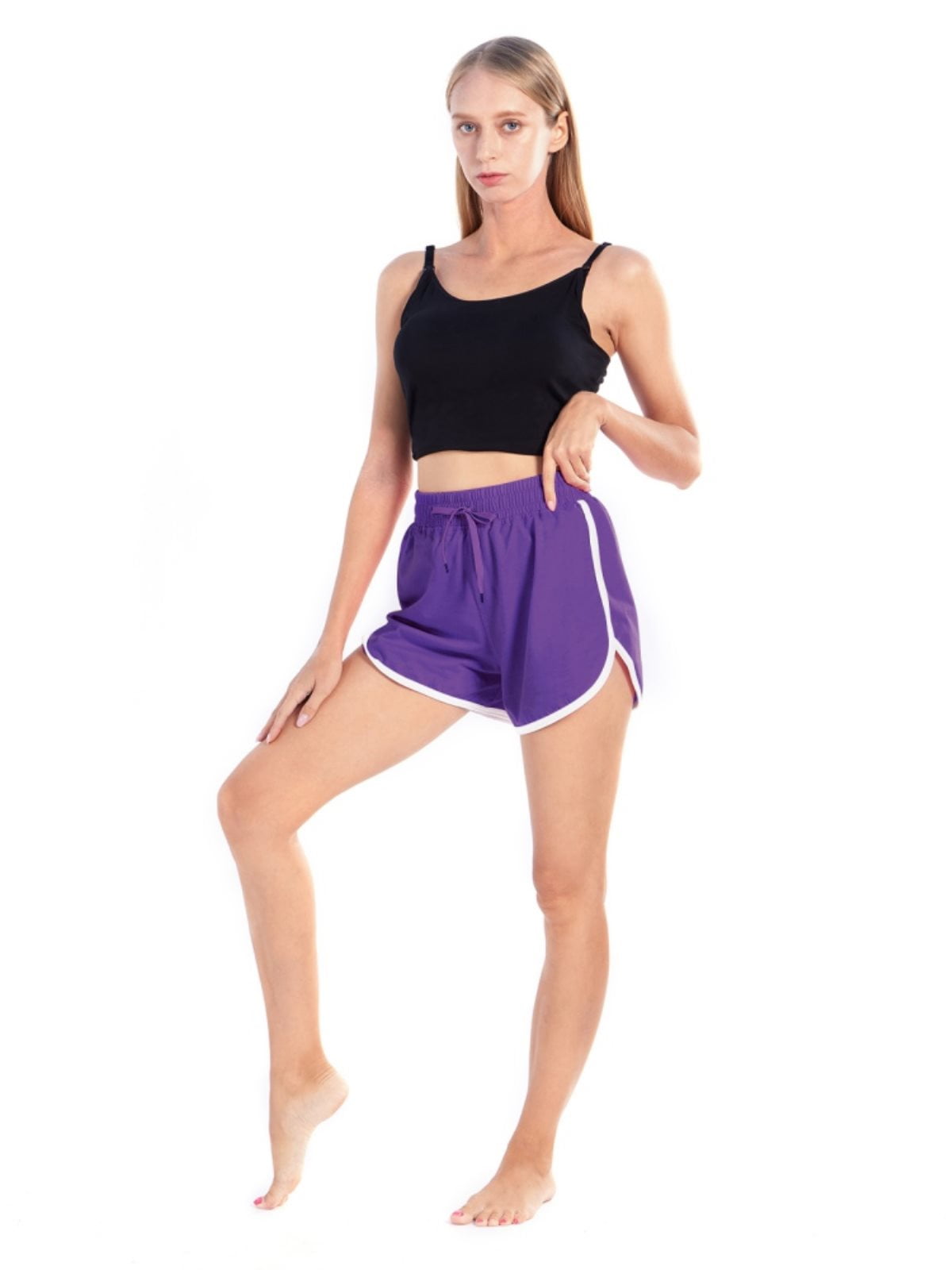 EFINNY Womens Workout Shorts Running Track shorts, Elastic Waist ...