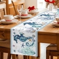 Coastal Seahorse Table Runner 108 Inches Long Farmhouse Dress Scarves ...