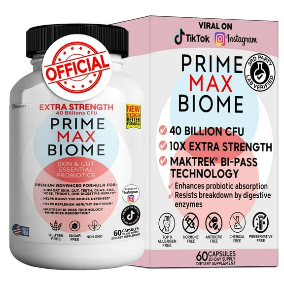 (3 Pack) Prime Biome Gummies, All-Natural Formula Supplement for Skin ...