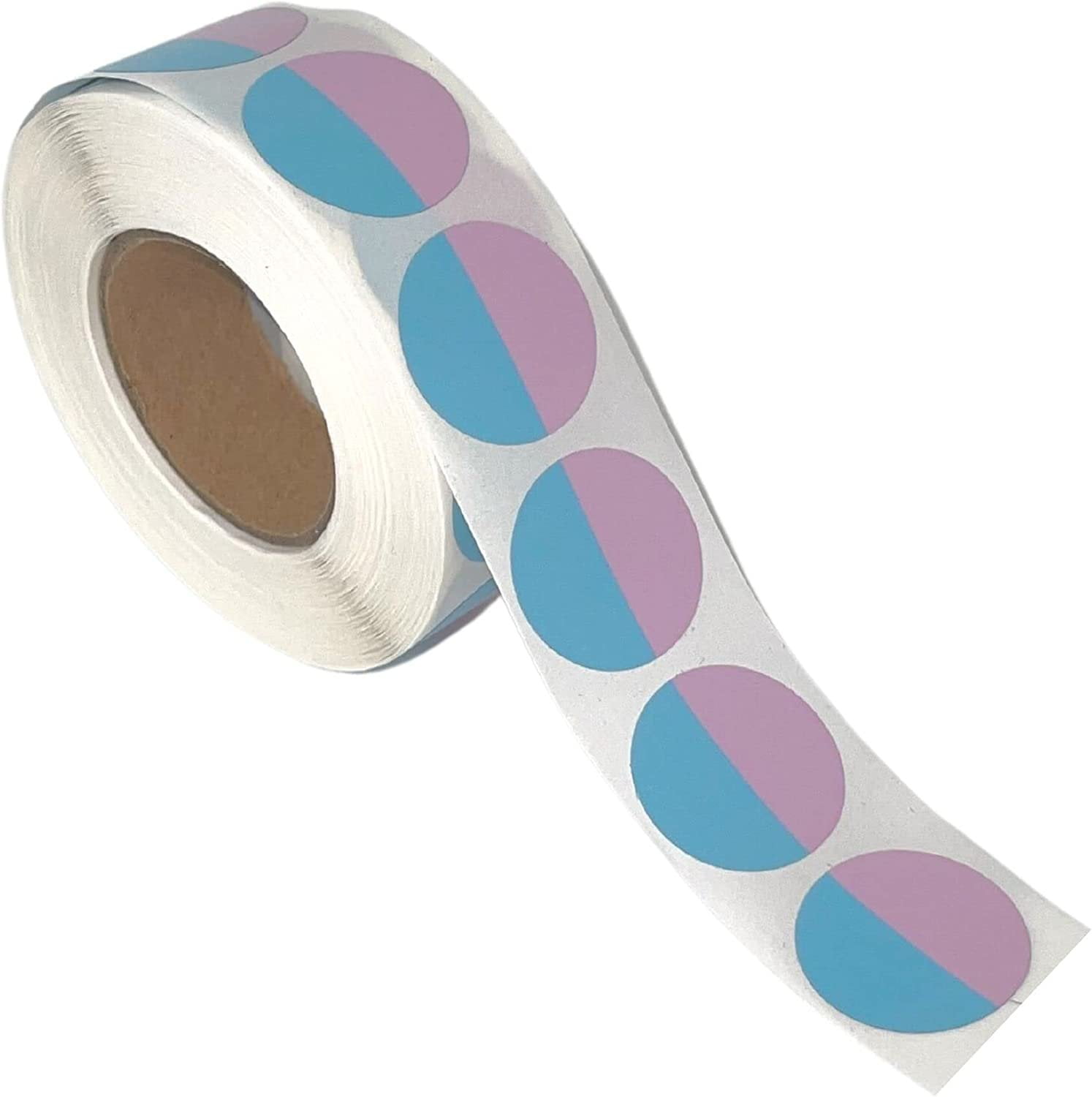 1000 pc Scratch Off Stickers 1 Inch Round Pink/Blue Gender Reveal ...