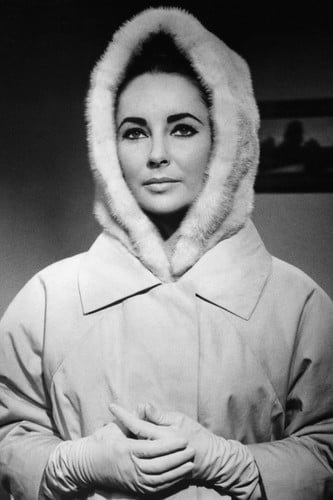 Elizabeth Taylor in The V.I.P.s wearing fur hat coat and gloves 24x36 ...