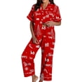 Aellinatey Christmas Pajamas Women's Two-Piece Christmas Pajamas short ...