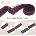 5 Yards 5 Colors Ethnic Style Embroidery Flat Polyester Elastic Cord ...