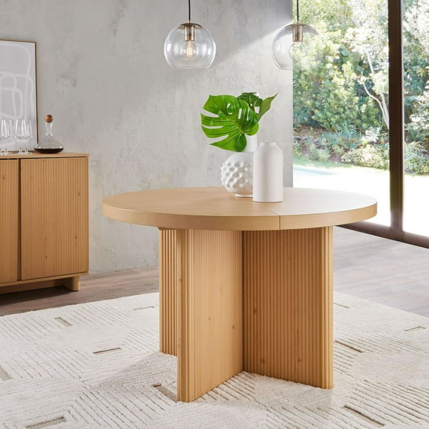 Better Homes & Gardens Lillian Fluted Round Expandable Dining Table ...