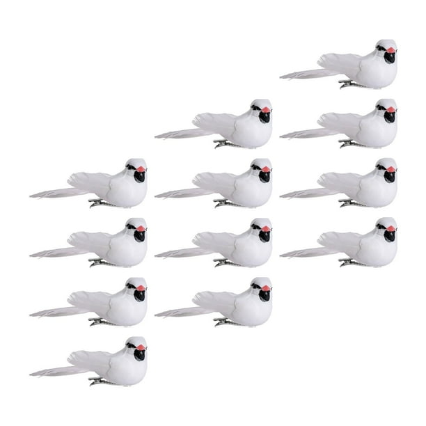12 Pieces Simulation Bird Figures Sculpture Mini Artificial Bird Model ...