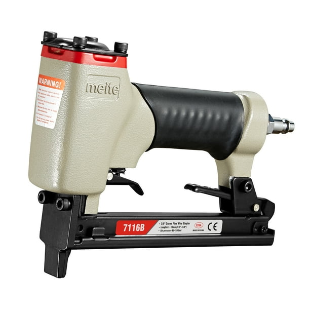 meite 7116B Pneumatic Upholstery Stapler Air Staple Gun, Uses 22 Gauge ...