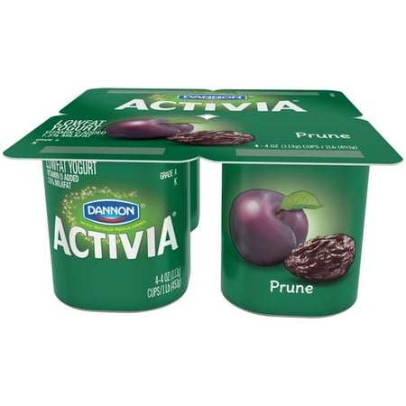 Dannon Activia Prune Lowfat Yogurt, 4 oz, 4 count - Walmart.com