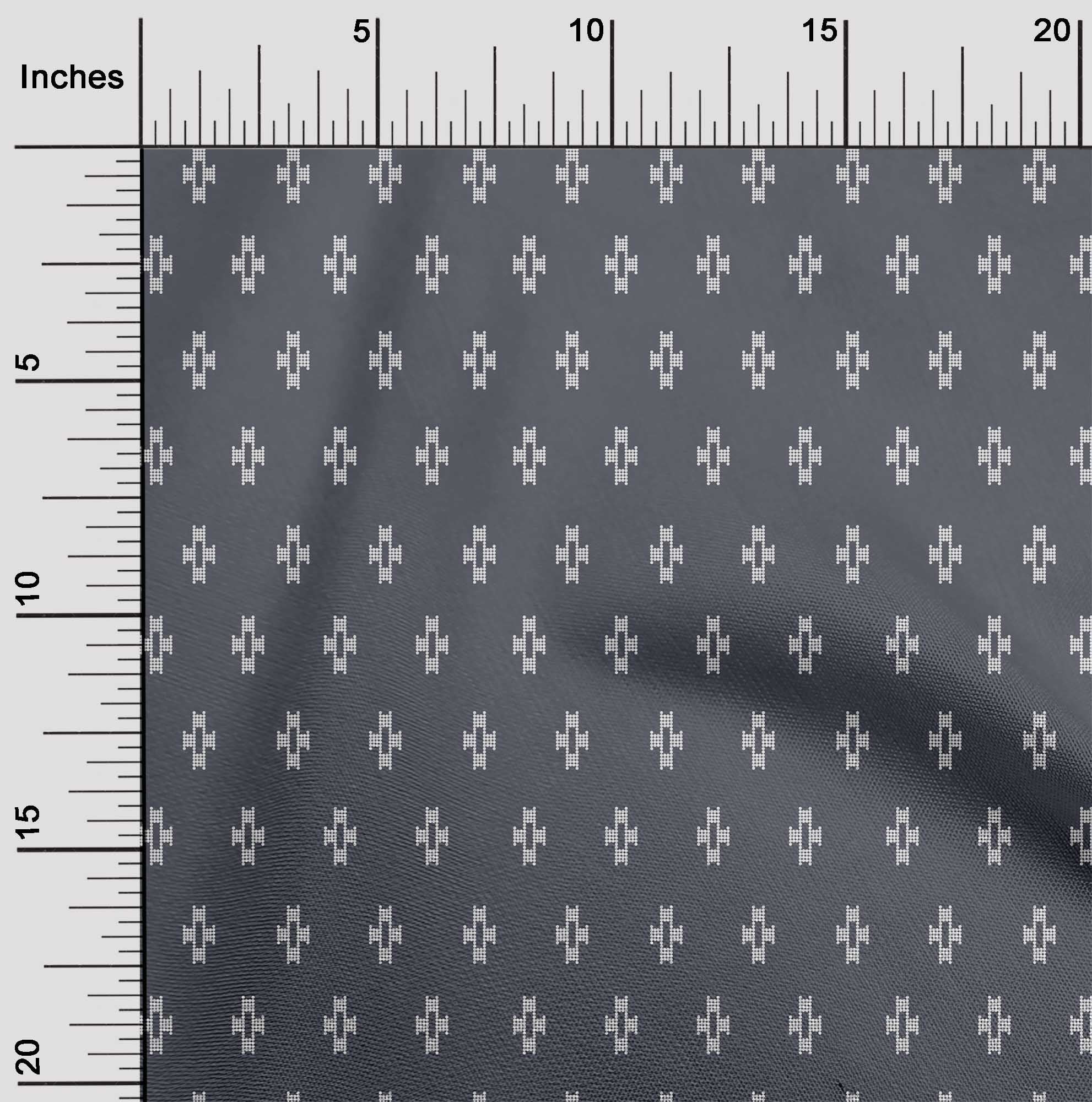 oneOone Organic Cotton Voile Fabric Plus Sign Kasuri Printed Fabric 1 ...