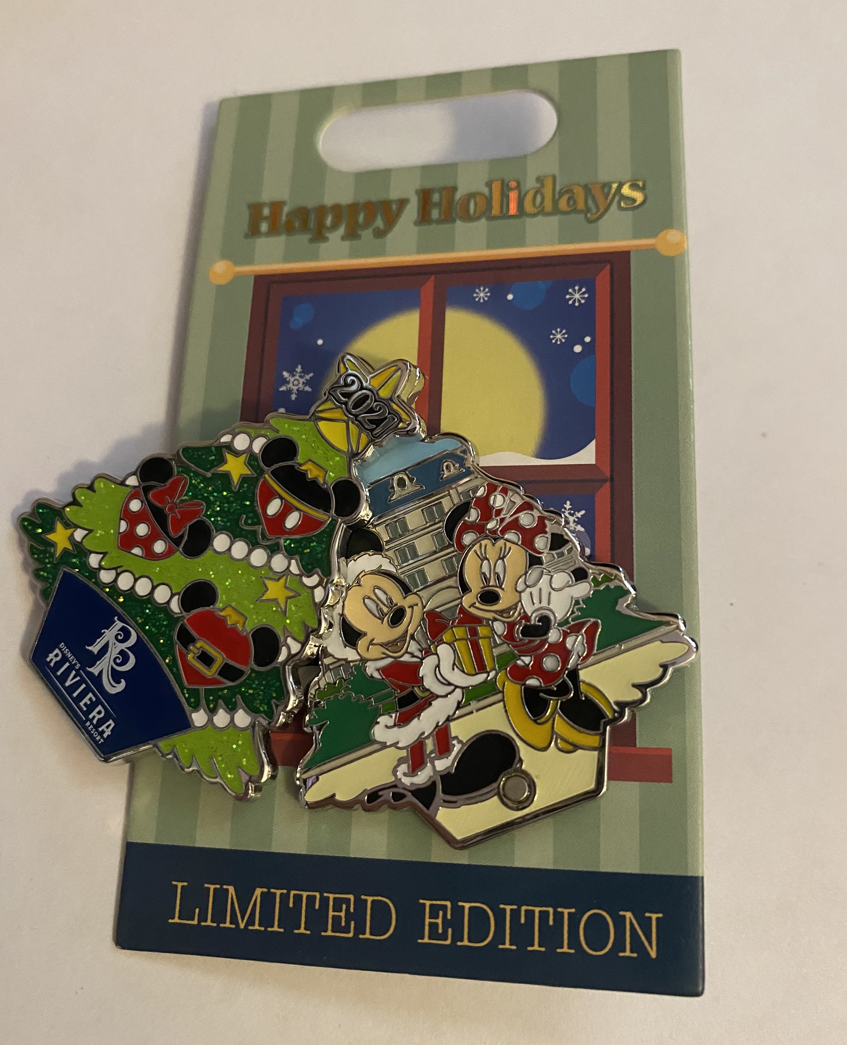 Disney Parks Riviera Mickey Minnie 2021 Happy Holidays Limited Pin New ...