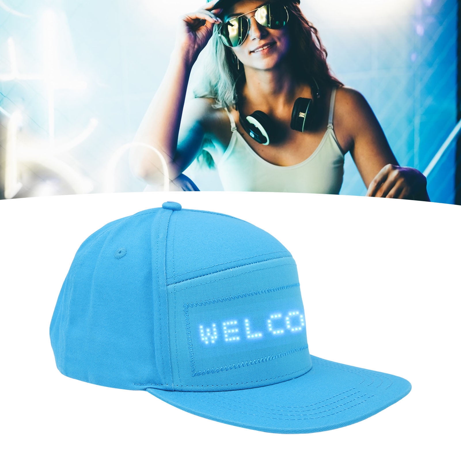 Sombreros LED, Gorras LED Que Muestran Mensajes Bluetooth Editable Cool Hat, Gorras De Béisbol ...