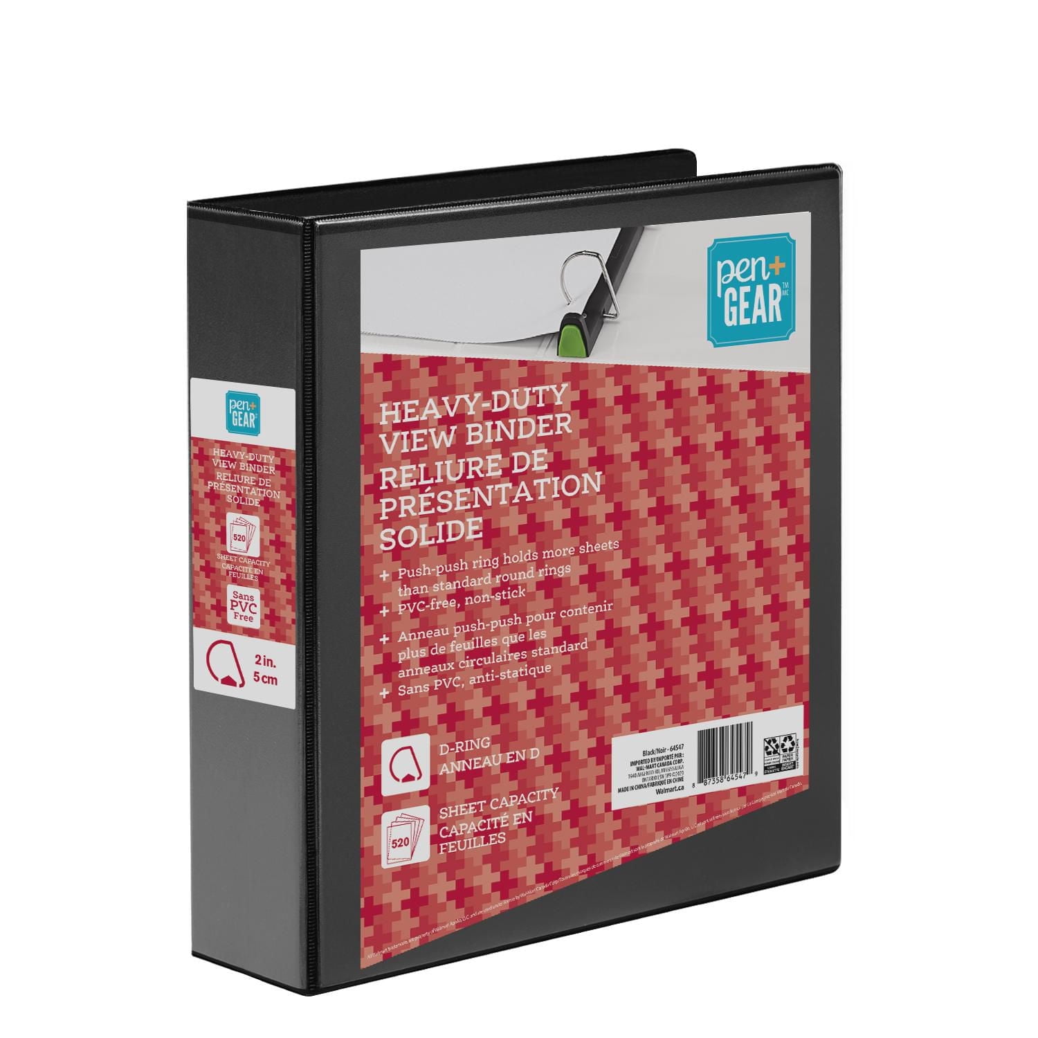 Pen + Gear Heavy-Duty View Binder, 2", push-open rings - Walmart.ca