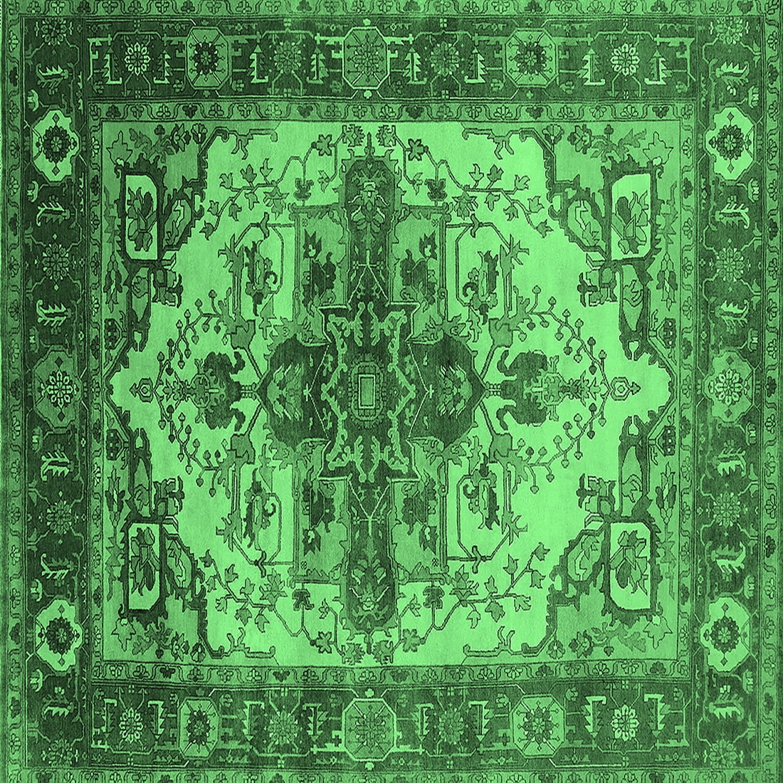 Ahgly Company Indoor Square Persian Emerald Green Traditional Area Rugs ...