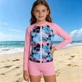 Bainana Girls' 3 Pieces Bathing Suit Kids Tree Print Tankini Set With ...
