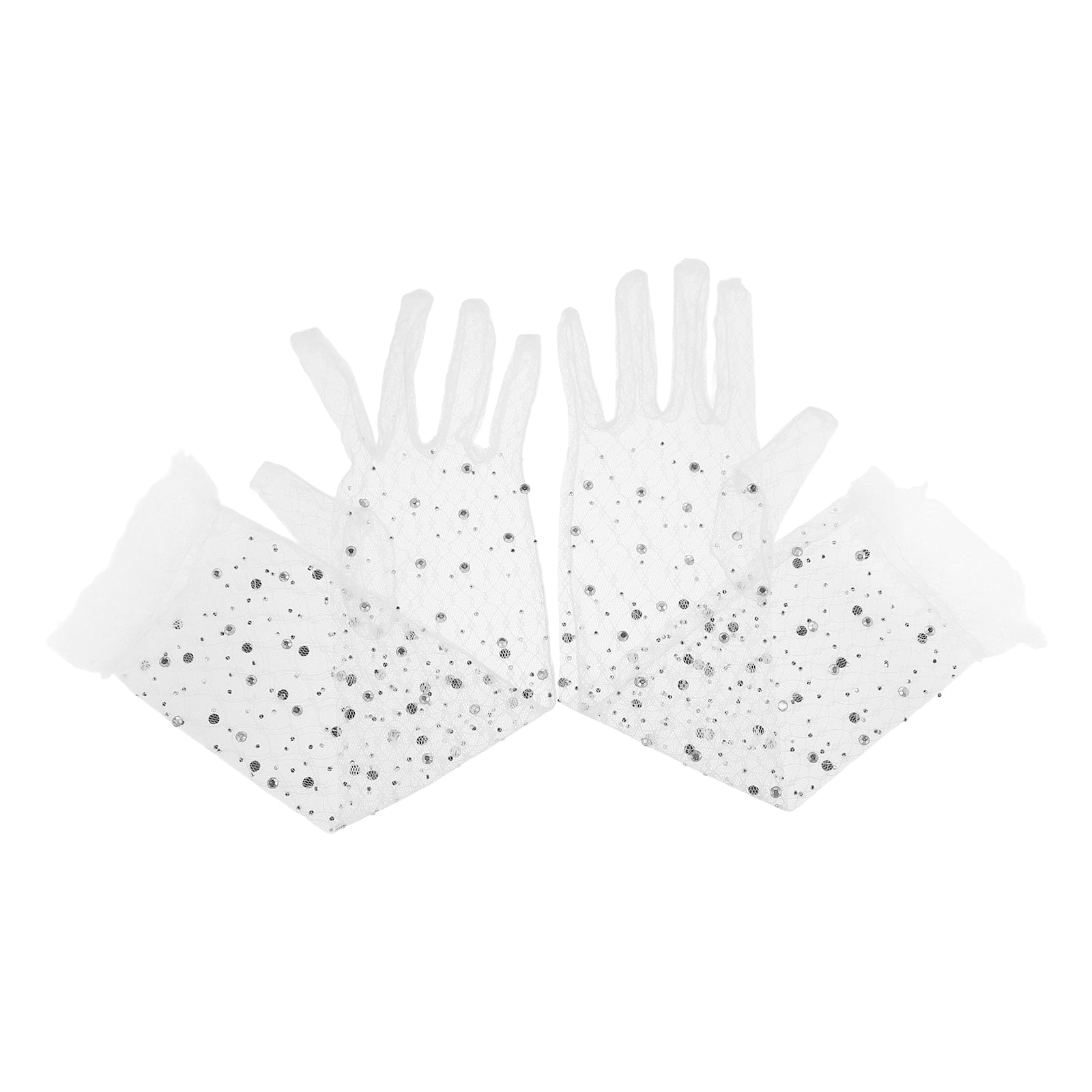 Click here for Elayard 1pair Breathable White Rhinestone Lace Glo... prices