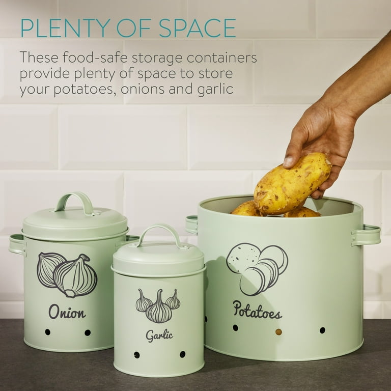 Potato Onion Garlic Storage Kitchen Canister Set Potato Onion Garlic