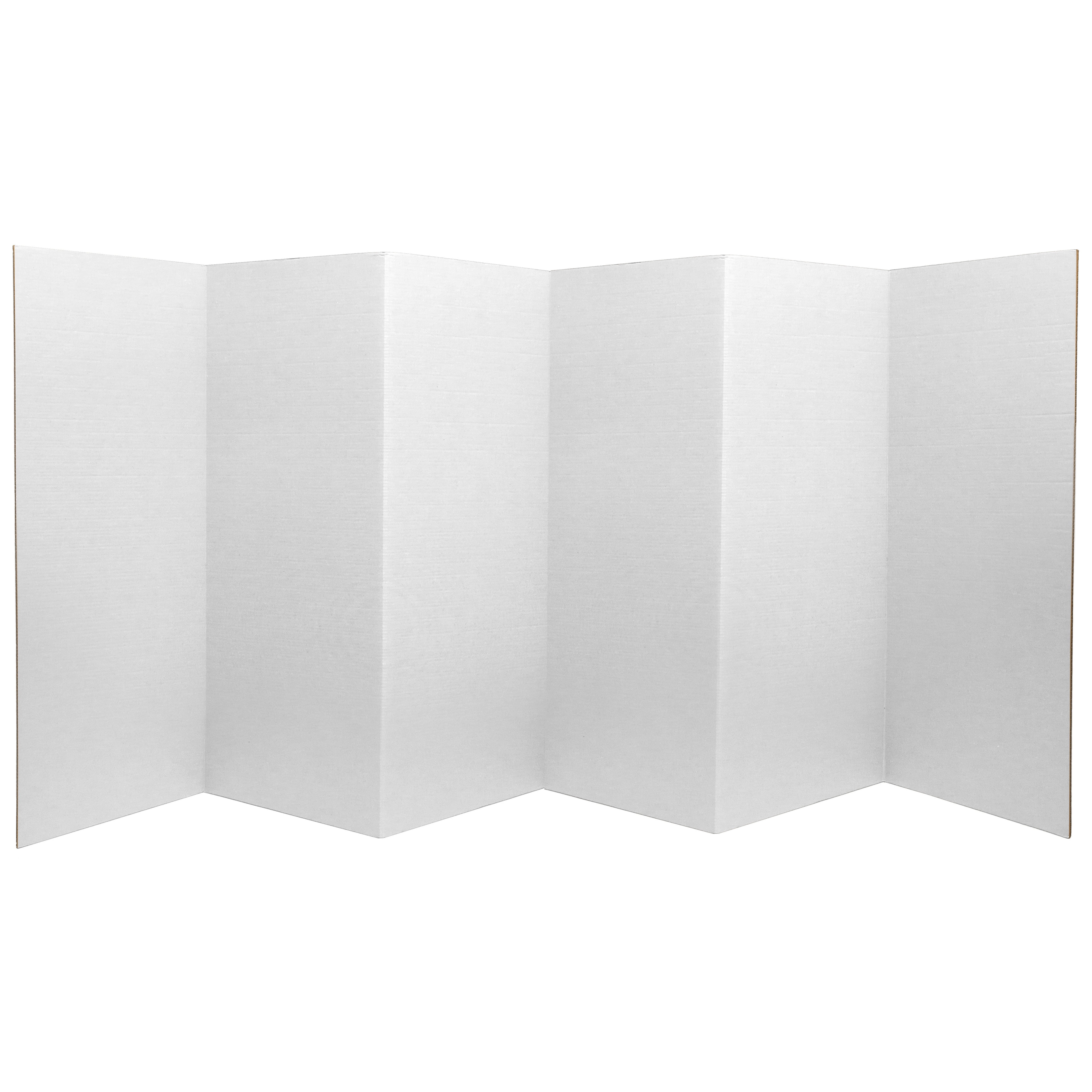 3 ft. Short White Temporary Cardboard Folding Screen - 6 Panels ...