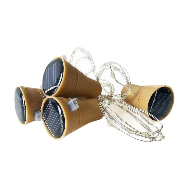 Zonghan 20led solar red wine cork copper wire light green light ...