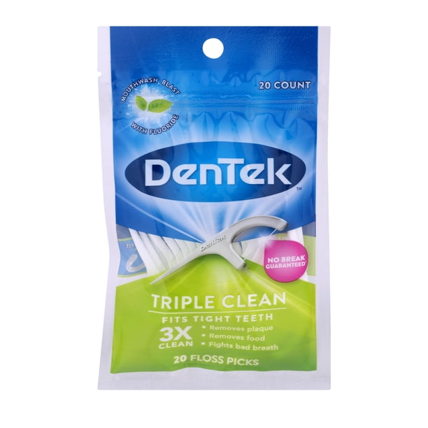 DenTek Triple Clean Floss Picks, 20.0 CT - Walmart.com - Walmart.com