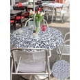 Baroque Pattern Round Outdoor Tablecloth with Umbrella Hole Blue ...