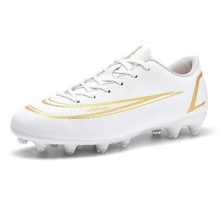 Mens Soccer Shoes Adult High Ankle Football Boots Grass Training Sport ...