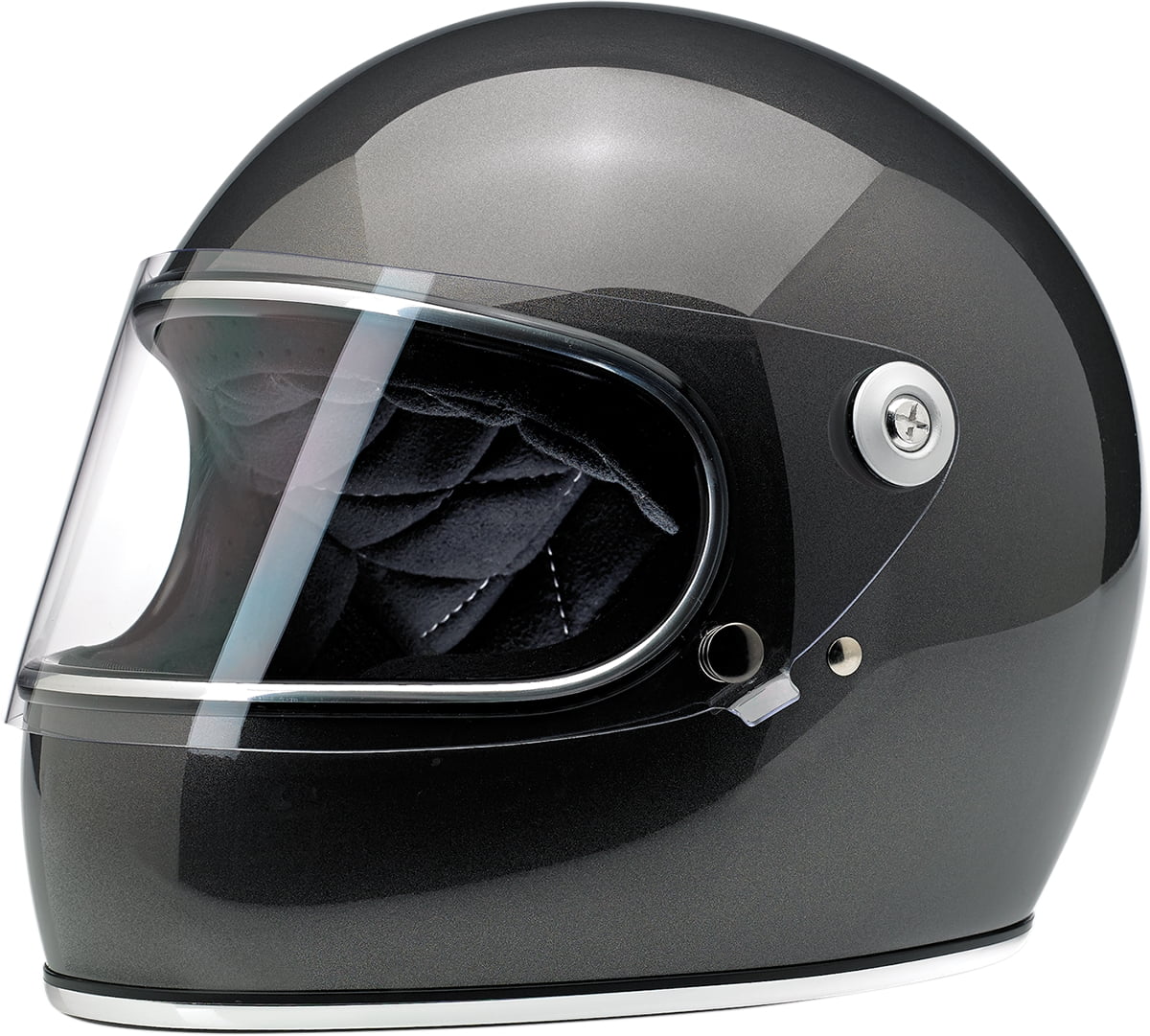 BILTWELL Gringo Solid Color Metalic Helmet Charcoal Sm GS-CHR-GLMET-SM ...