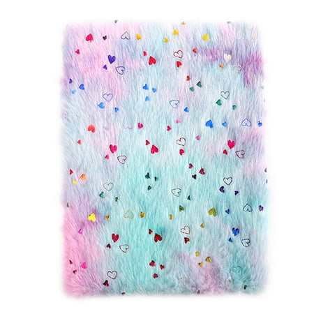 Plush Fish Scale Notebook Set - Glitter Diary for Kids Flashing Heart ...