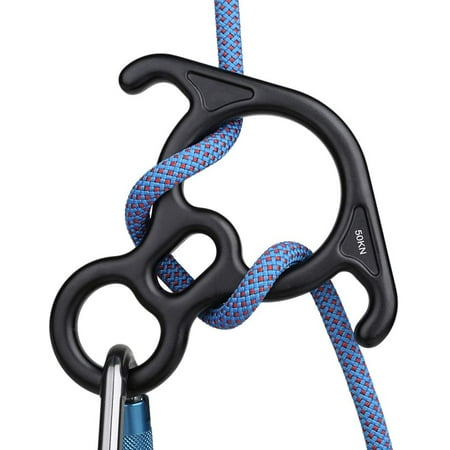 50KN Rescue Figure, 8 Descender Large Bent-Ear Belaying and Rappelling ...
