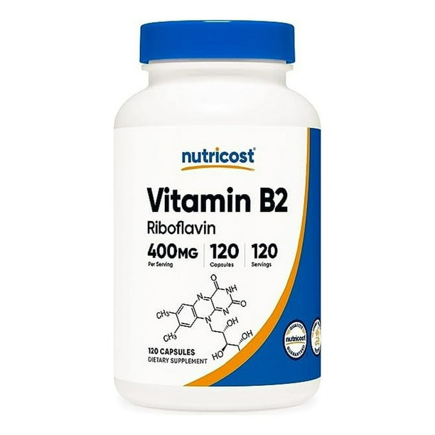 Vitamina B2 Riboflavina 400 Mg 120 Cápsulas Nutricost | Bodega Aurrera ...