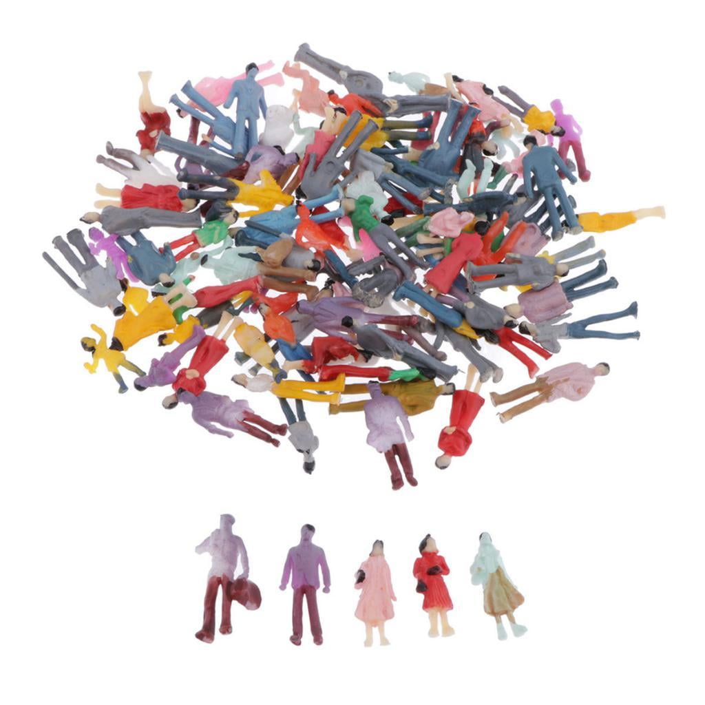 100pcs 1:100 Scale Colorful Figures, Model Trains Scenery N TT Gauge ...