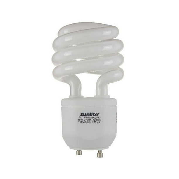 SUNLITE 18W GU24 T2 WW CFL Mini Twist Light Bulb - Walmart.com ...