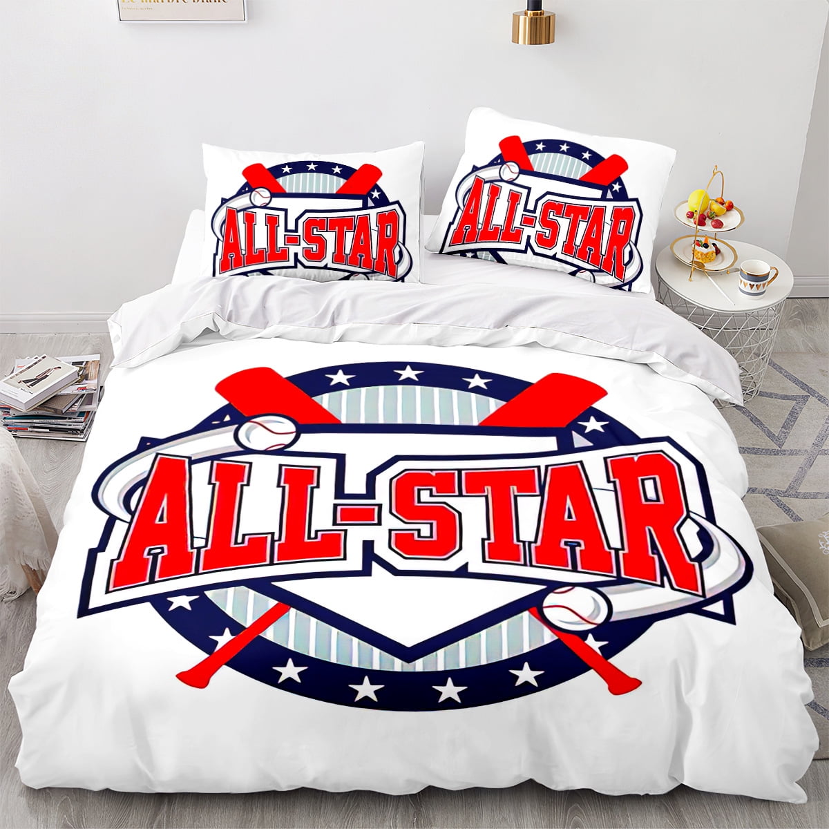Sports Baseball Pattern Comforter Cover Set Full Size 3 Pieces 3D Print ...