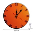 1pc 2D Flat, Silent Round Wall Clock Orange Clock Face Roman Numerals ...