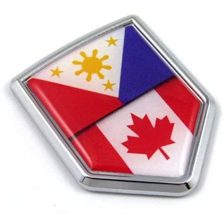 Canada Philippines Flag Canadian Philippinian Car Chrome Emblem Decal ...