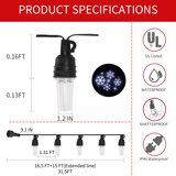 Snowflake Projection String Lights - Hanging Outdoor String Lights ...