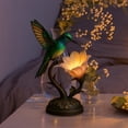 Hummingbird with Flowers Table Lamp, Creative Flower Lamp for Bedroom ...