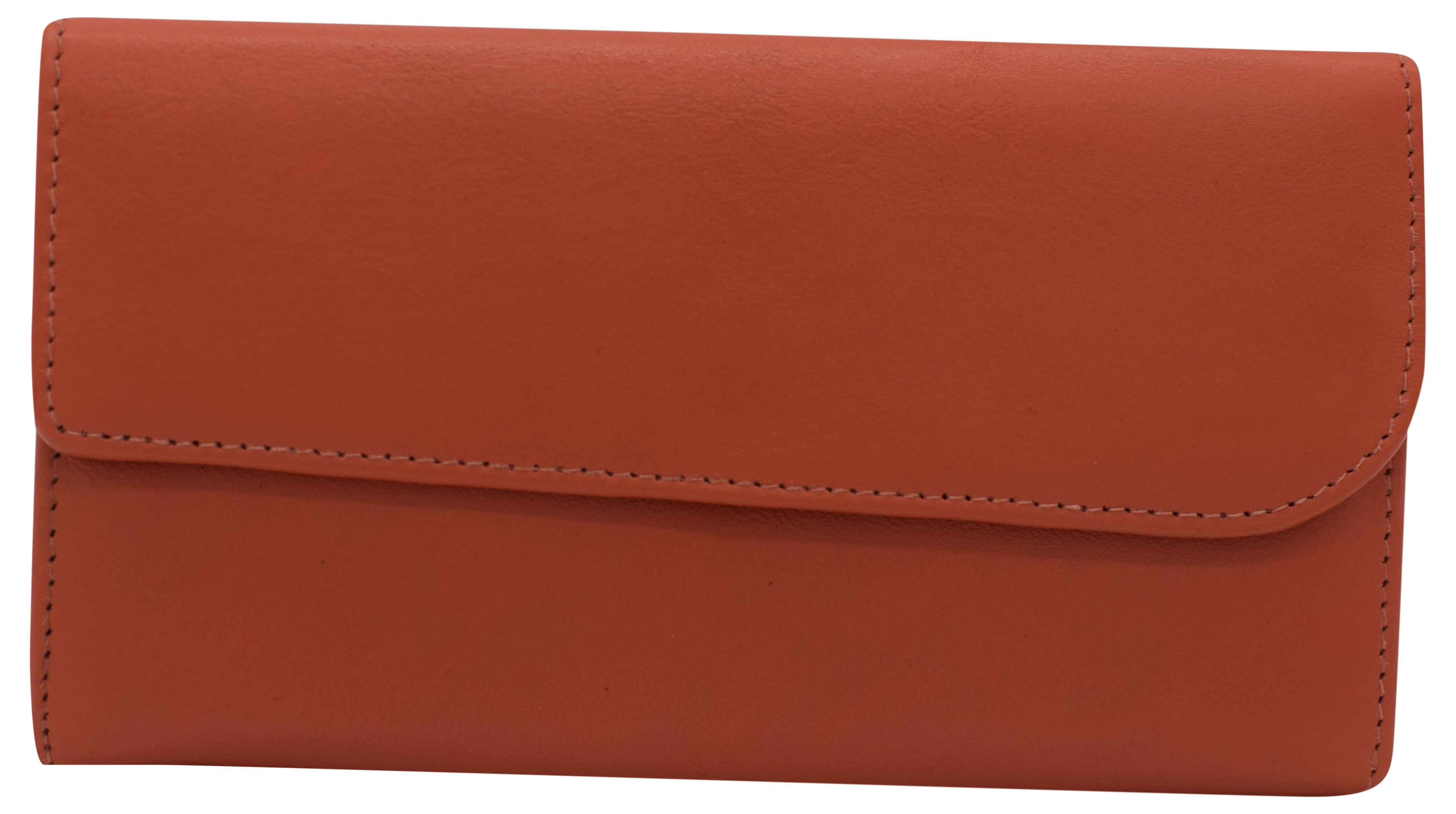 Women's Genuine Leather RFID Trifold Checkbook Slim Wallet for Ladies ...