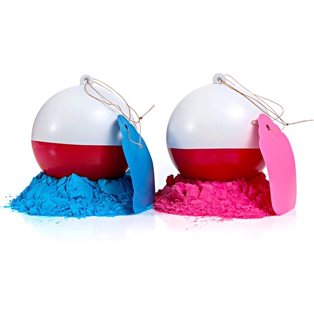 Gender Reveal Fishing Ball 2 Pack | Pink & Blue Set | Exploding Powder ...