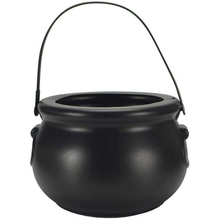 Black Witch Cauldron Halloween Candy Bucket Plastic Cauldron with ...