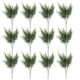 12-Piece Artificial Fern Leaf Bundles, Realistic Greenery Stems, UV ...