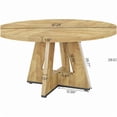 Round Dining Table Set for 4, Farmhouse Kitchen Table with Natural ...