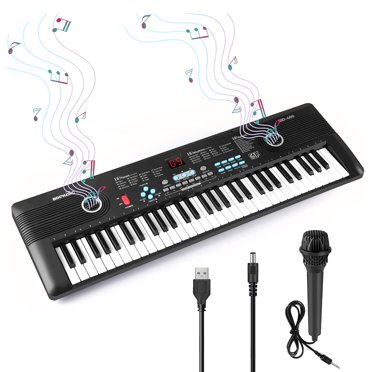 SUGIFT 61 Key Portable Electric Piano Keyboard with Microphone ...