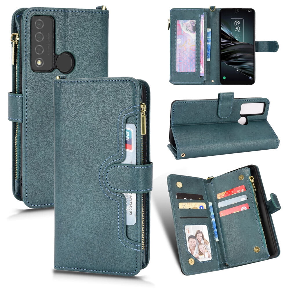 Case for TCL 20XE Cover Zipper Magnetic Wallet Card Holder PU Leather ...