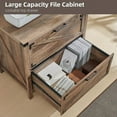 T4TREAM Lockable File Cabinet Farmhouse Wood 2 Drawer Large Storage Box ...
