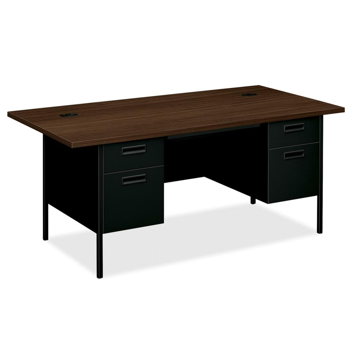 HON Metro Classic Box/Box/File/File Pedestal Desk with Overhang, 4 ...