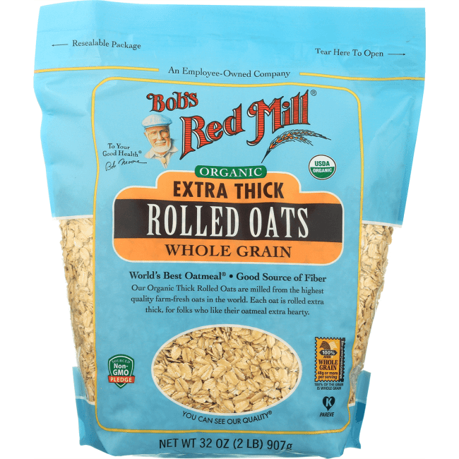 Bob's Red Mill, Extra Thick Rolled Oats, Organic, 32 oz - Walmart.com