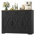 Homfa 42.5‘’ Kitchen Buffet Sideboard Cabinet, 3 Drawers Farmhouse Coffee Bar Storage Cabinet ...